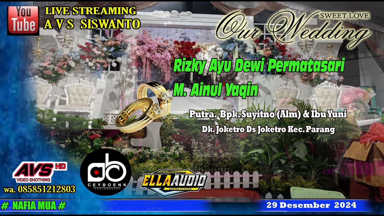 LIVE # Pernikahan RIZQY & AINUL " AVS # Pro audio, 29 DESEMBER 2024 - YouTube