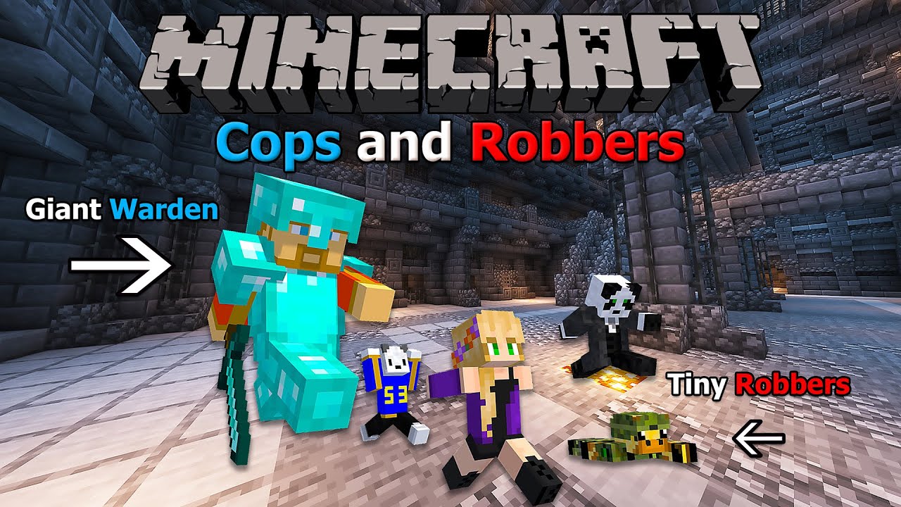 GIANT WARDEN VS TINY ROBBERS | Minecraft Cops and Robbers - YouTube