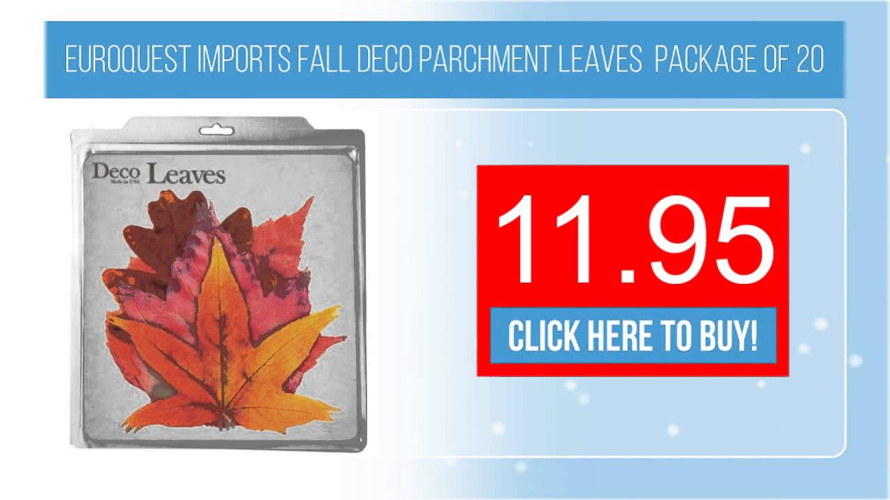 EuroQuest Imports Fall Deco Parchment Leaves Package of 20 - YouTube