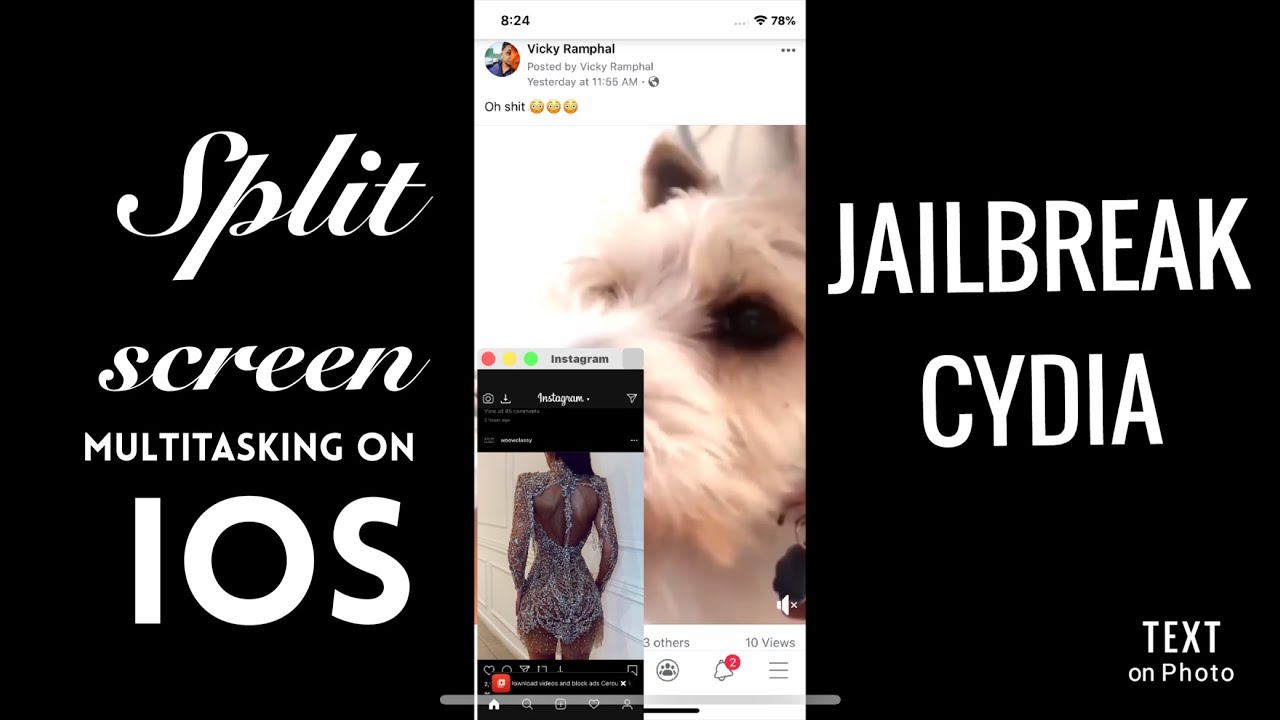 Split Screen Multitasking on iphone / ipad using cydia ios 13 (require ...