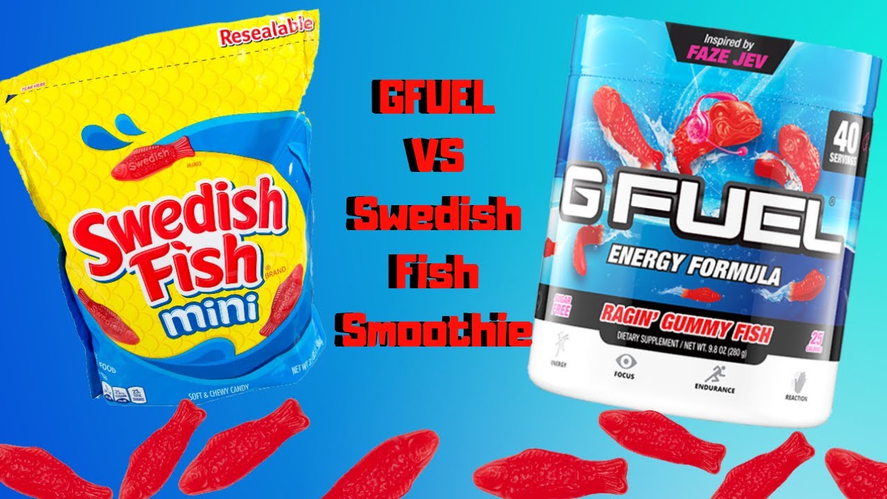 RAGIN' GUMMY FISH GFUEL VS SWEDISH FISH SMOOTHIE! WHICH IS BETTER ...