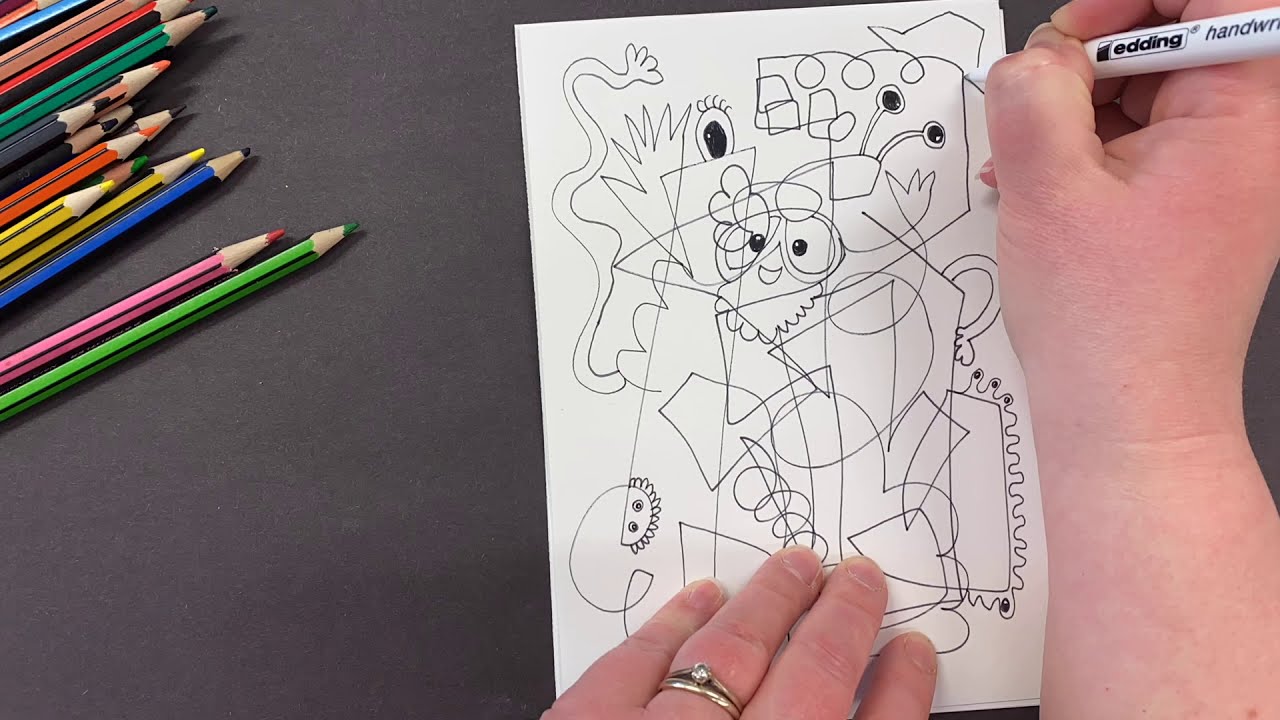 Continuous Line Doodle (in the style of Jon Burgerman) - YouTube