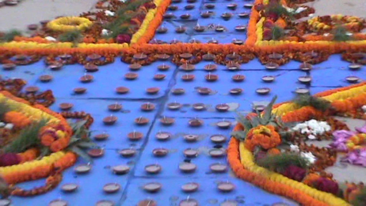 The Diya made from Indian soil bati with cotton with oil - YouTube