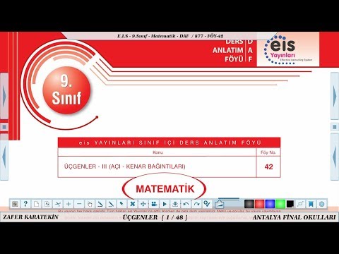 9. SINIF EİS ÜÇGENLER 3 ÜÇGENDE AÇI-KENAR BAĞINTILARI FÖY 42 ÖDEV TESTİ