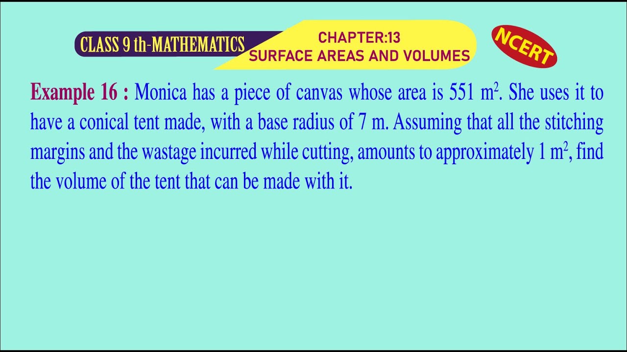 Class 9 Maths Chapter 13 Example 16 Surface Area Volumes CBSE class-9-maths-chapter-13-example-16-surface-area-volumes-cbse