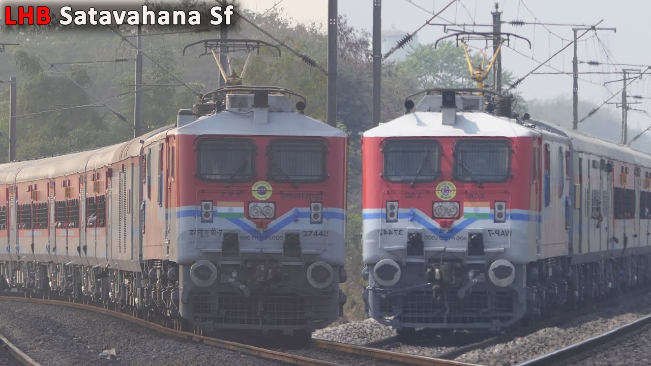 1st LHB RUN of 12713 SATAVAHANA SF Express | 100 Years of ELECTRIC Traction Special Livery | I R ...