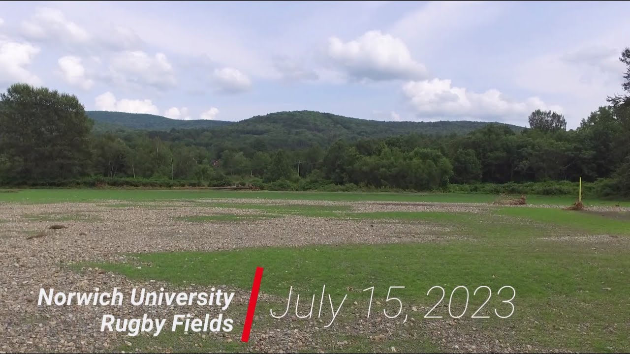 2023 Flood damage to Norwich University Rugby Fields - YouTube