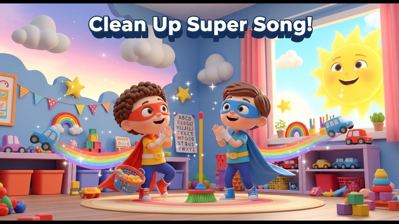 Clean Up Super Song | Toys Clean-Up Dance for Kids | Tidy Up Time ...
