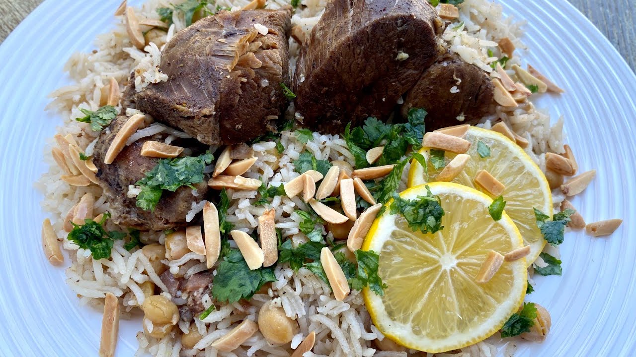 Qidreh - a garlicky spiced Palestinian chickpea rice with lamb - YouTube