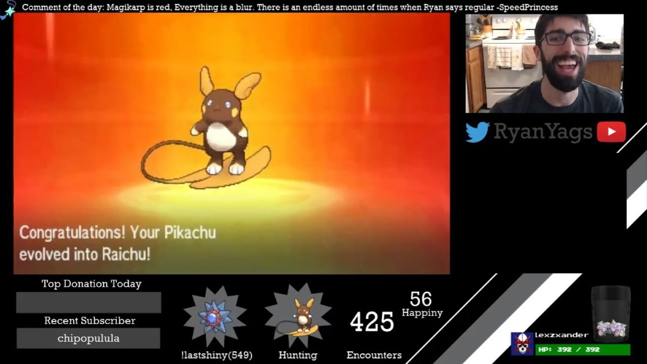 Shiny Pichu via SOS evolves into Alolan Raichu in Pokemon Sun and Moon ...