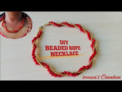 DIY//Beaded Weave Necklace//Bridal Weaving Necklace Making. - YouTube