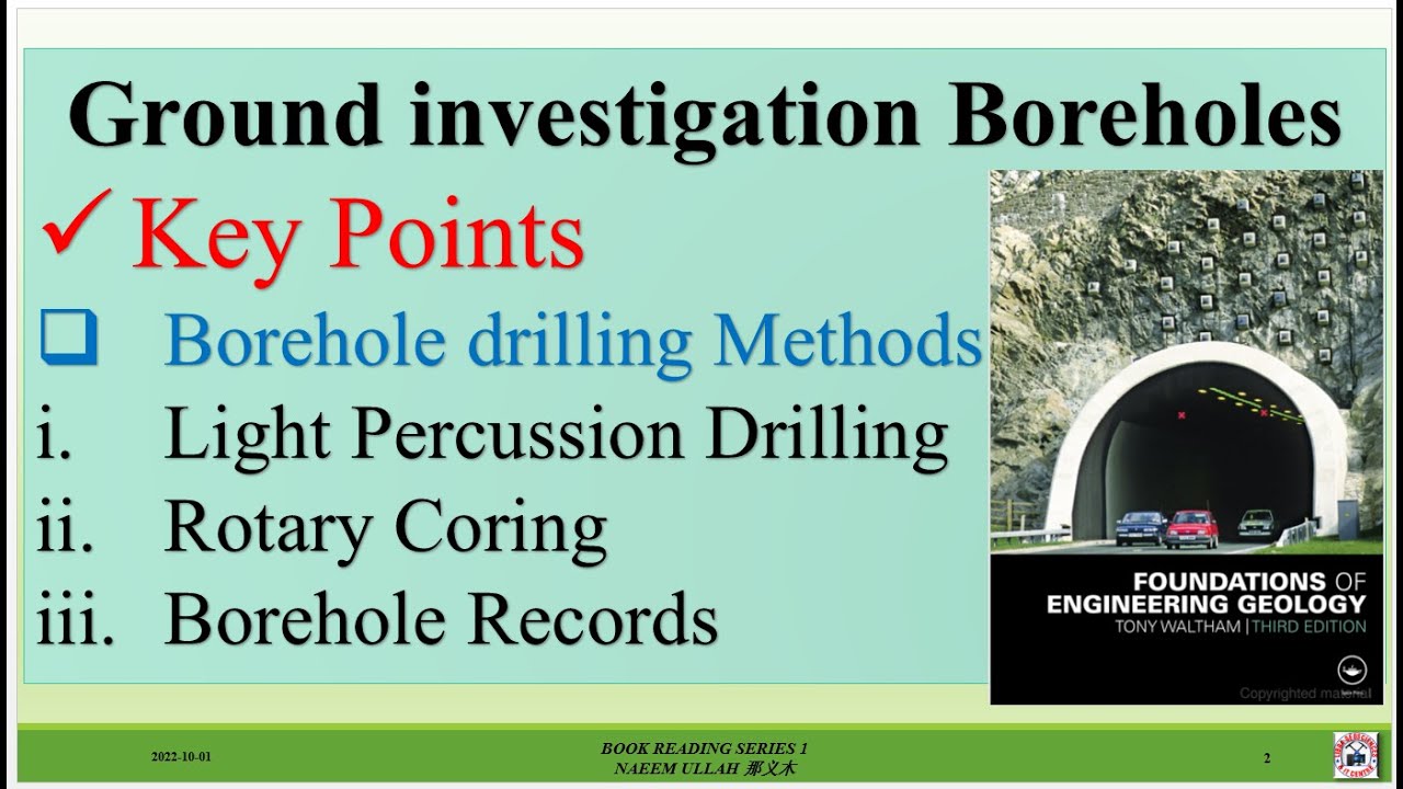 Ground Investigation Boreholes/Lecture # 02 Engineering Geology - YouTube