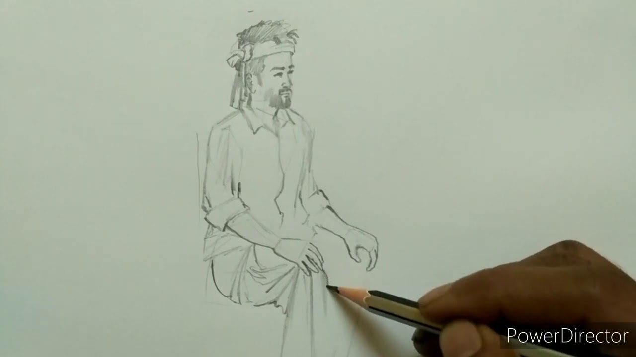 How to draw a man figure skating pencil sketch very simple by Art ...
