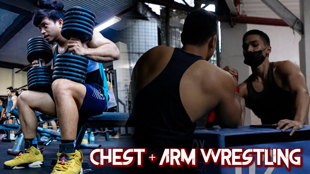 Heavy Chest + Arm Wrestling Training + Sparring - YouTube