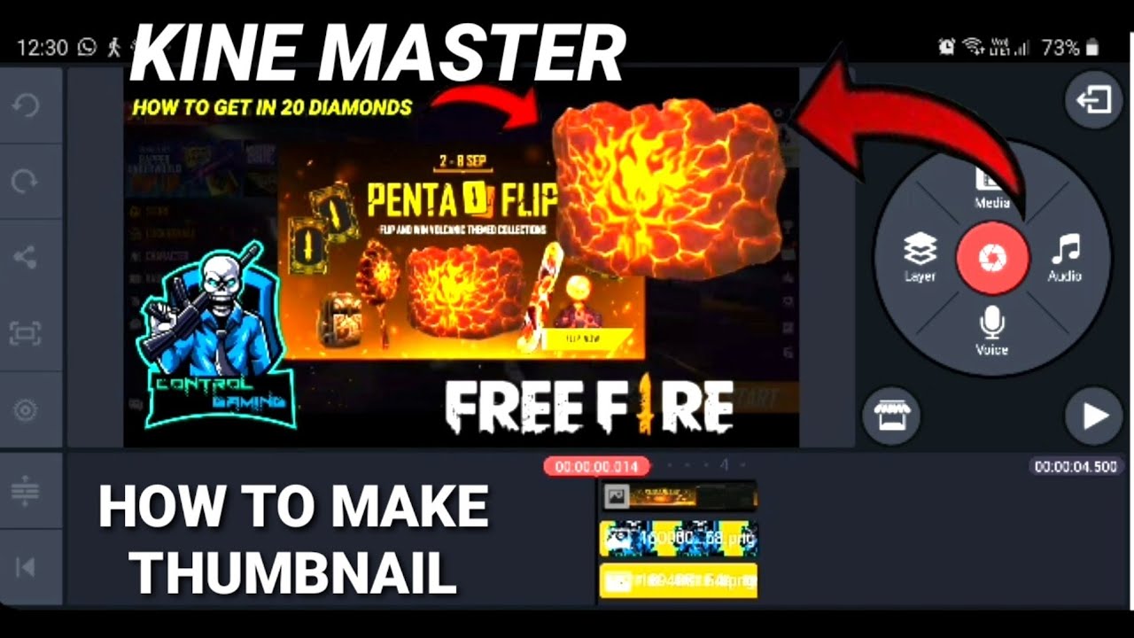 How to make thumbnail for youtube videos in kinemaster//free fire ...
