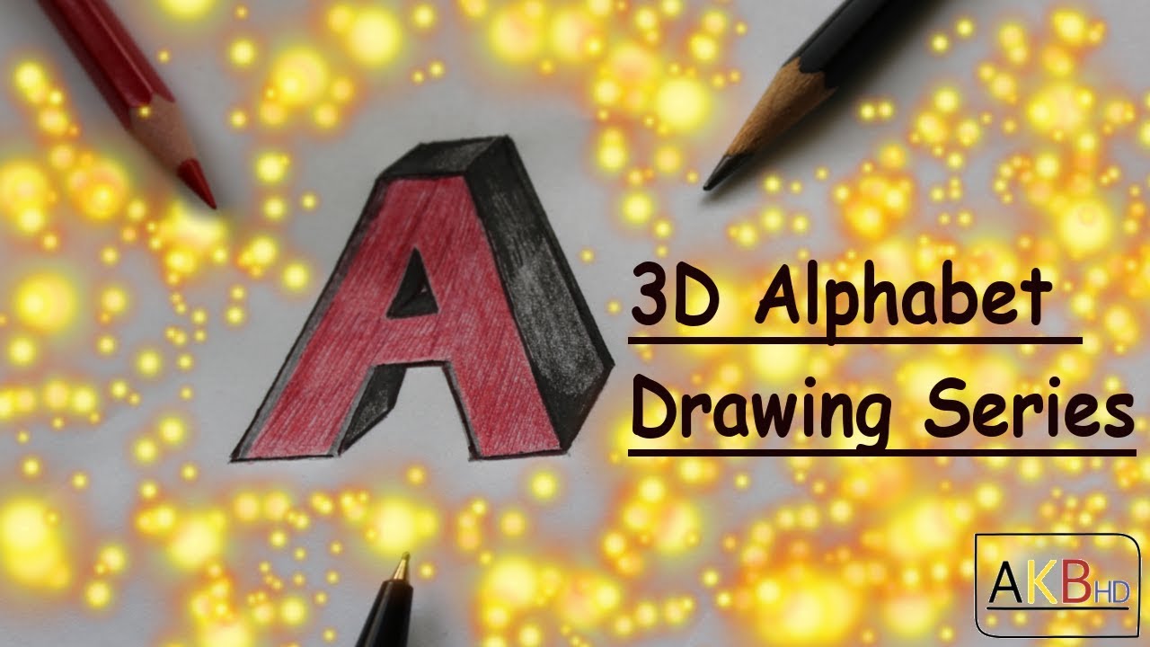 #1 How to draw (3D A) Alphabet :Alphabets with colours for kids ...