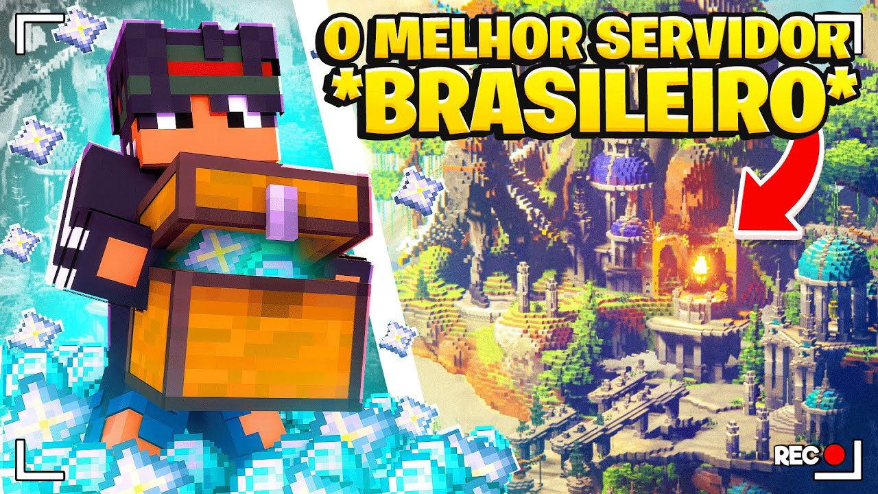 ESSE E O MELHOR SERVIDOR DE MINECRAFT ONLINE do BRASIL com SURVIVAL e SKYBLOCK para JAVA e ...