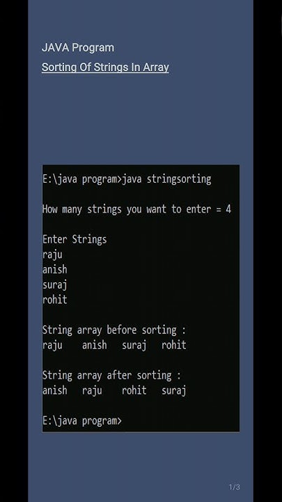 How To Sort String Arrays In Java Shorts Java Codingshortvideo Stringinjava Arrayinjava