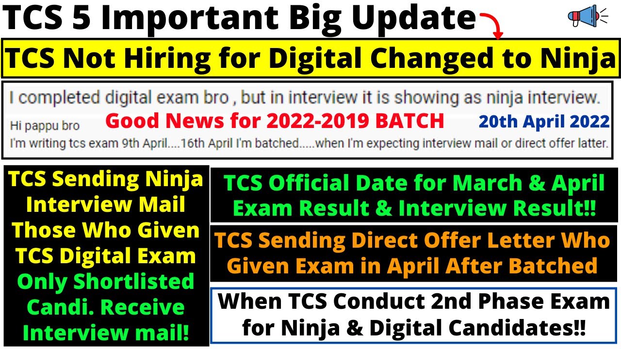 TCS Sending Ninja Interview mail for Digital Candi. | TCS Direct OL ...