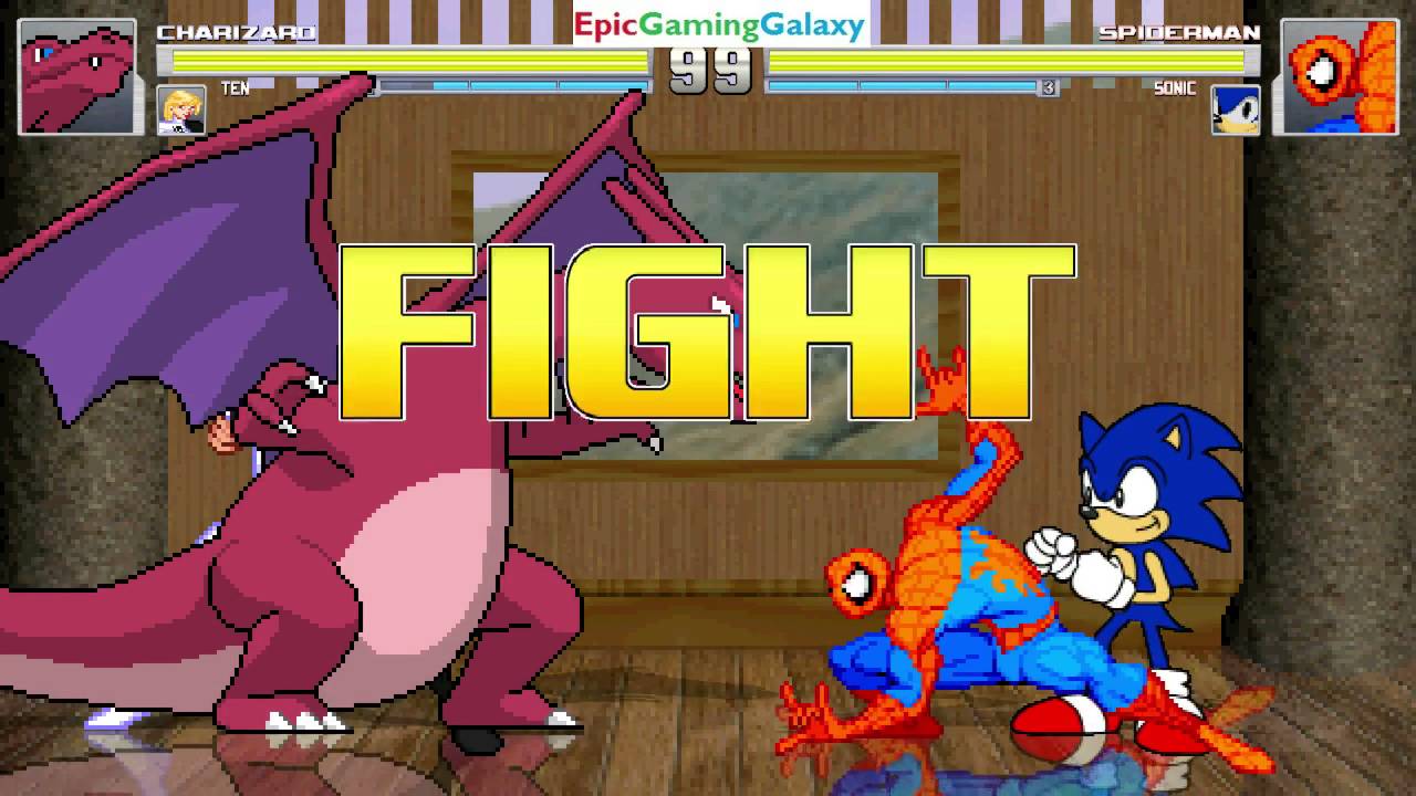 Spider-Man And Sonic The Hedgehog VS Charizard The Pokemon And Ten In A ...