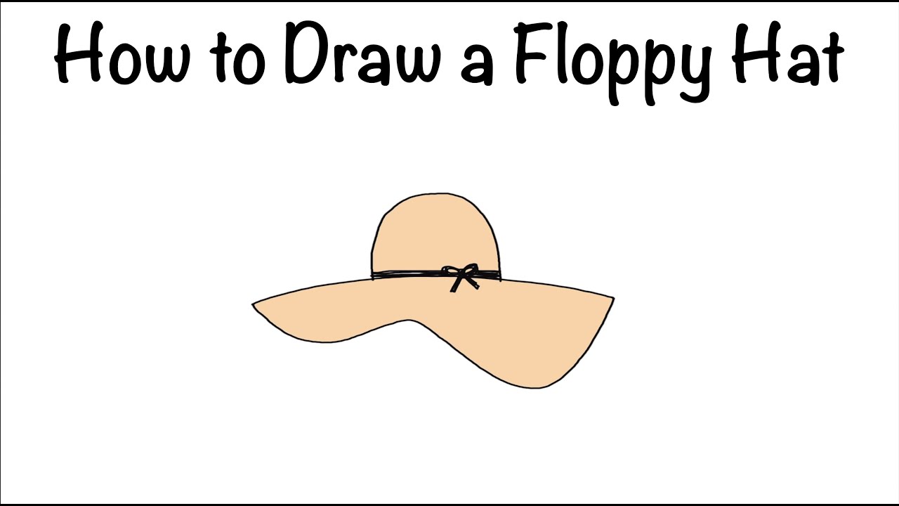 🔴 Drawing a Wool Floppy Hat Easy for Beginners. How to Draw Bow Straw ...