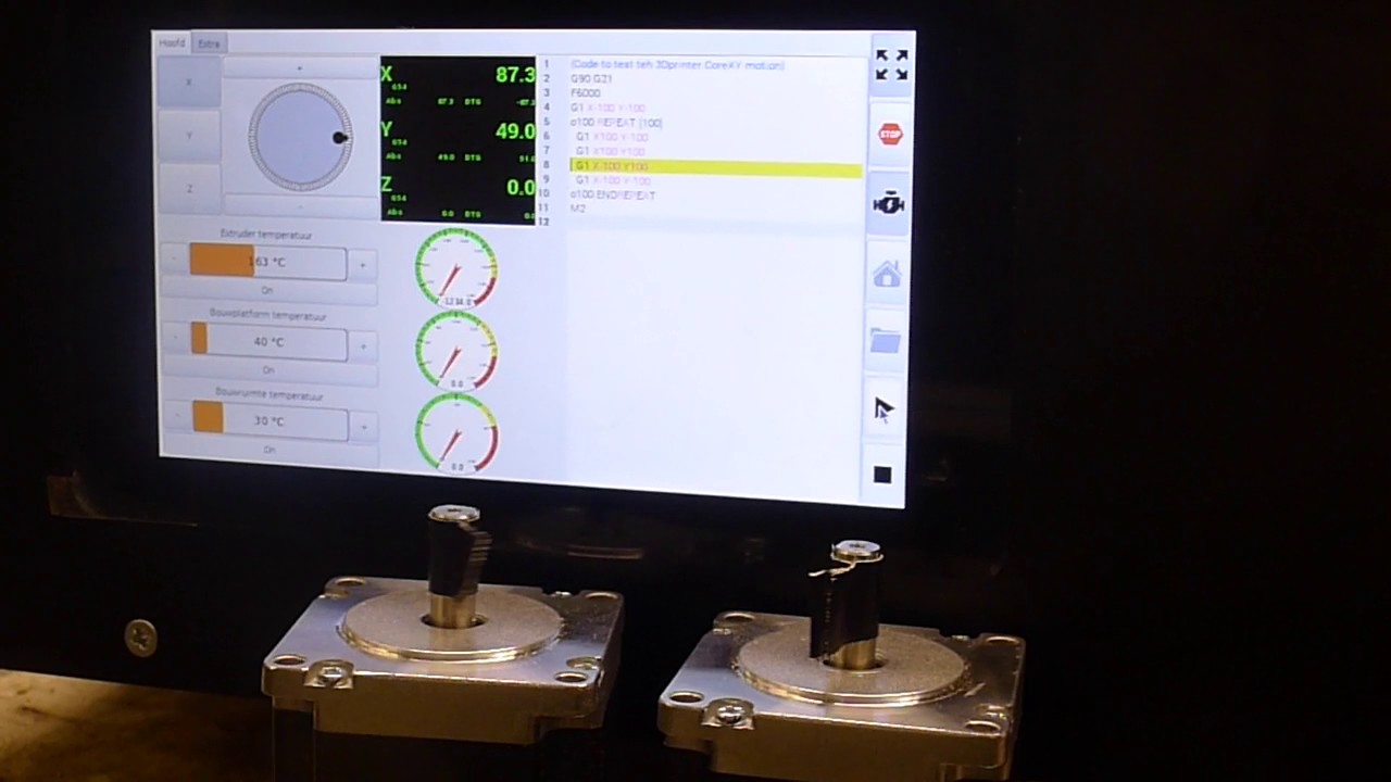 LinuxCNC-controlled 3D printer, first motor test - YouTube