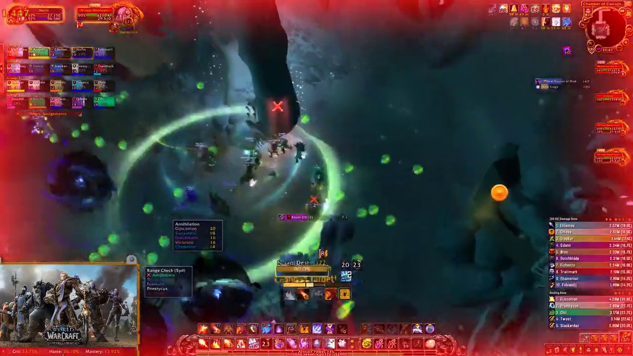 World of warcraft bfa Uldir Mythic Mythrax! Fire mage PoV - YouTube
