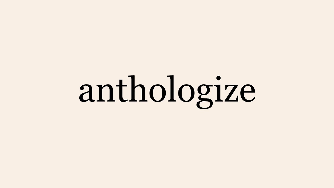 anthologize - YouTube