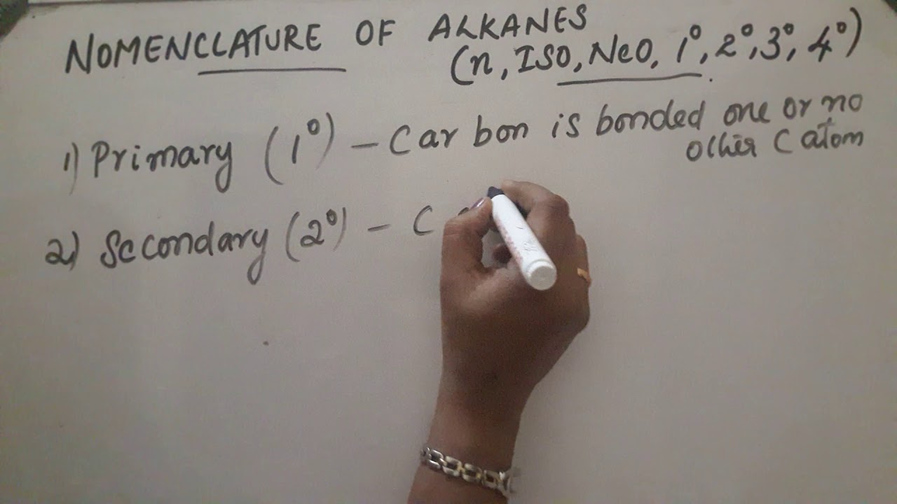 NOMENCLATURE OF ALKANES.(Primary, Secondary, Tertiary and Quaternary ...