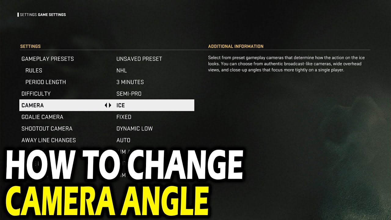How to Change Camera Angle in NHL 26 - YouTube