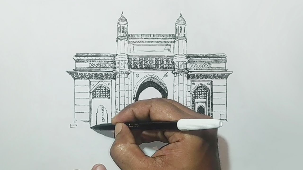Gateway of India drawing || Mumbai - India - YouTube