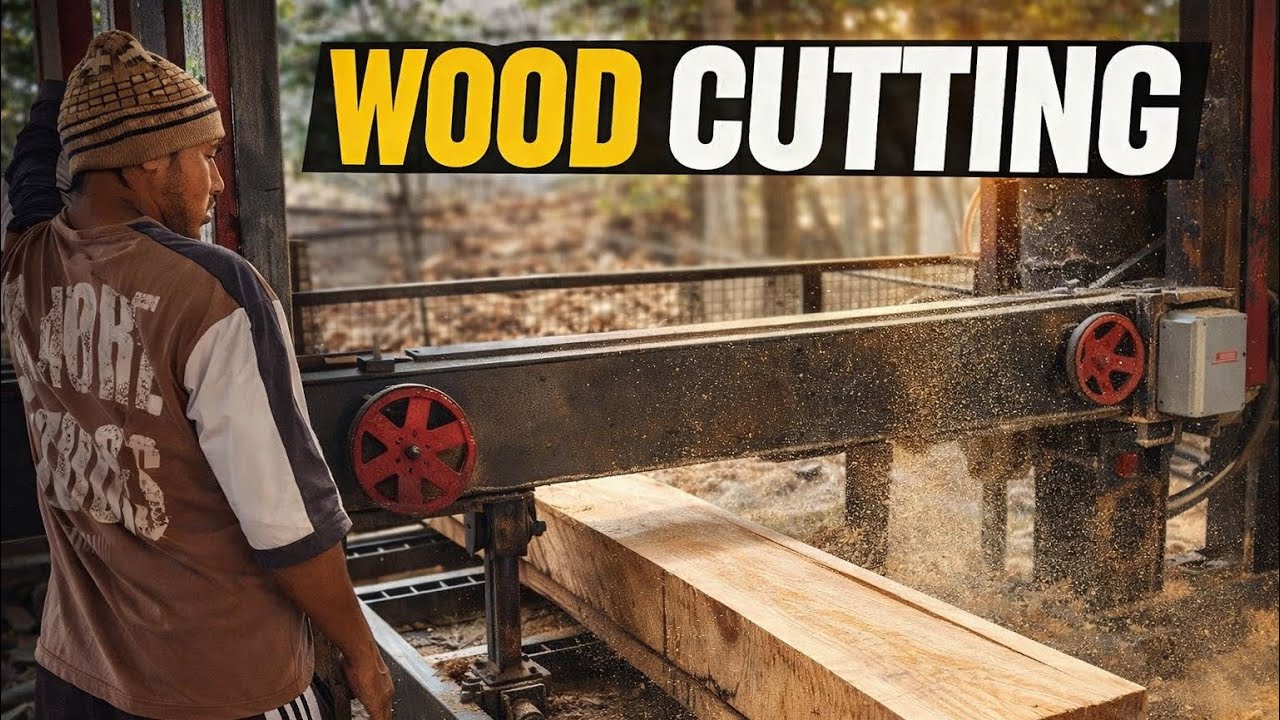 lakdi katne ki machine | wood cutting machine - YouTube