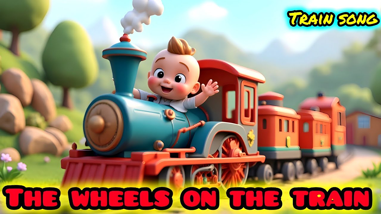 The wheels on the train go round and round | train song | train choo ...