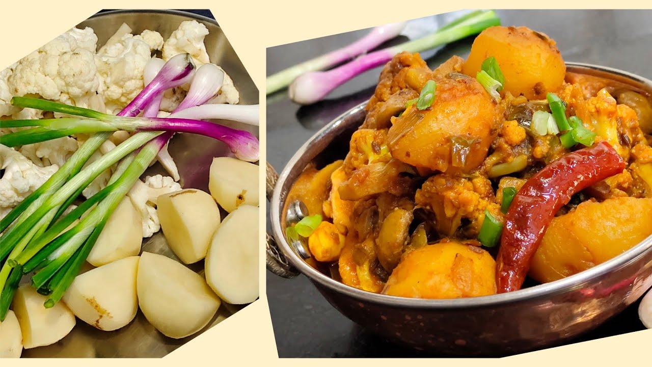 Gobi Aloo Spring onion Curry/#Spring onion Sabji/#winter special recipe ...