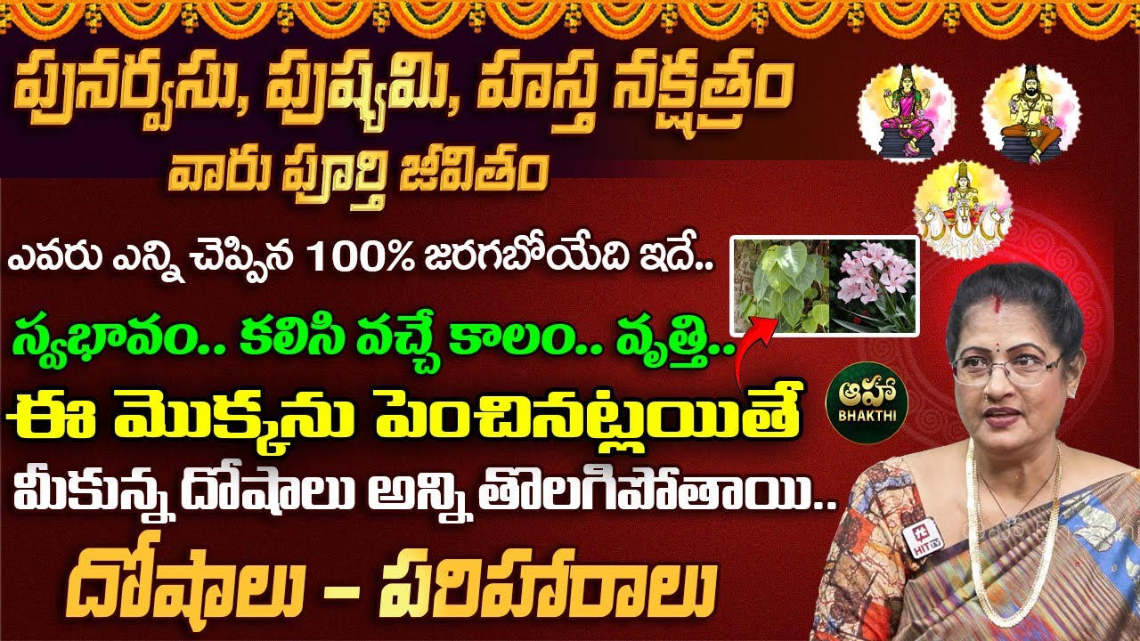 Pushyami , Punarvasu & Hasta Nakshatra Characteristics In Telugu ...