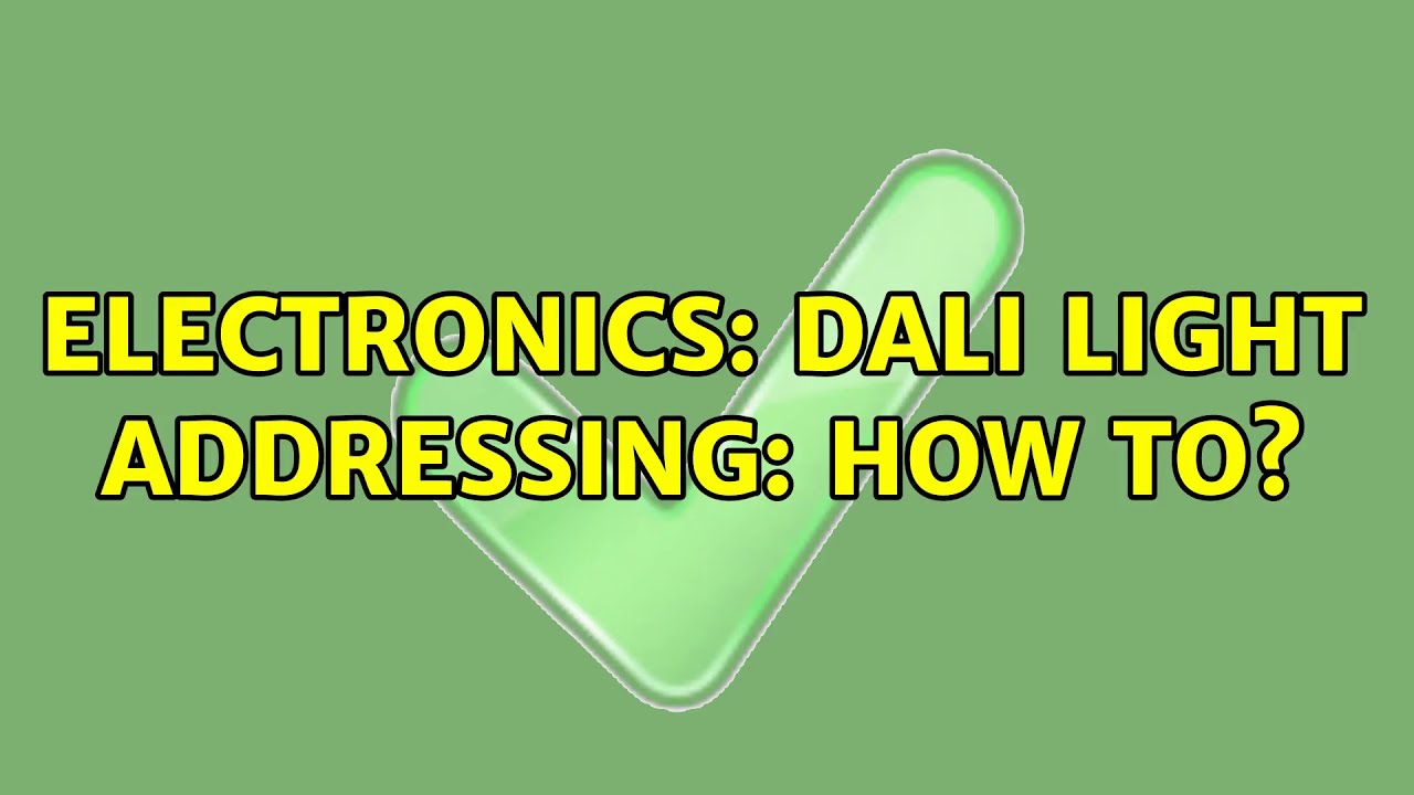 Electronics: Dali Light Addressing: How to? - YouTube