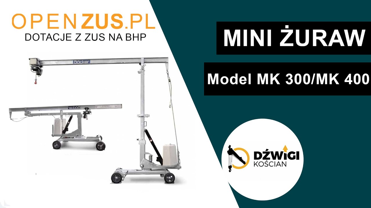 Kup z dotacji ZUS na BHP!💰 Dźwigi Kościan: Mini Żuraw - Model MK 300/MK ...