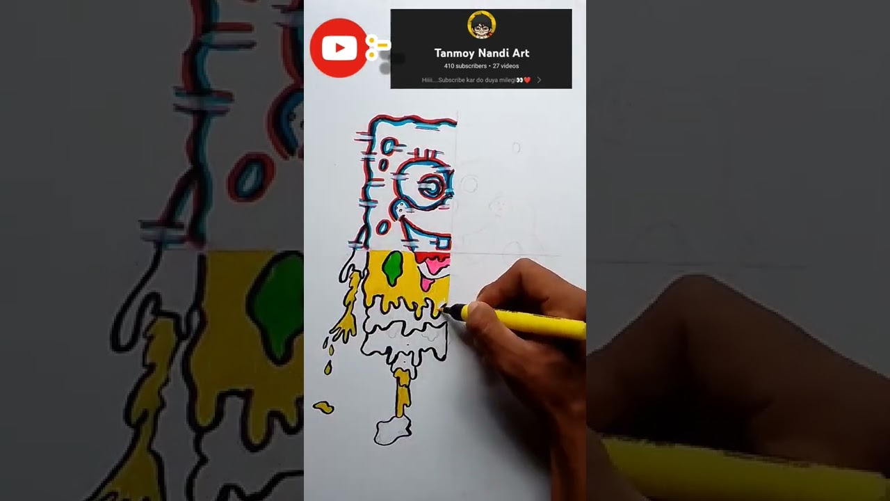 SpongeBob Drawing with DRIP style part 2| Tanmoy Nandi Art #trending # ...