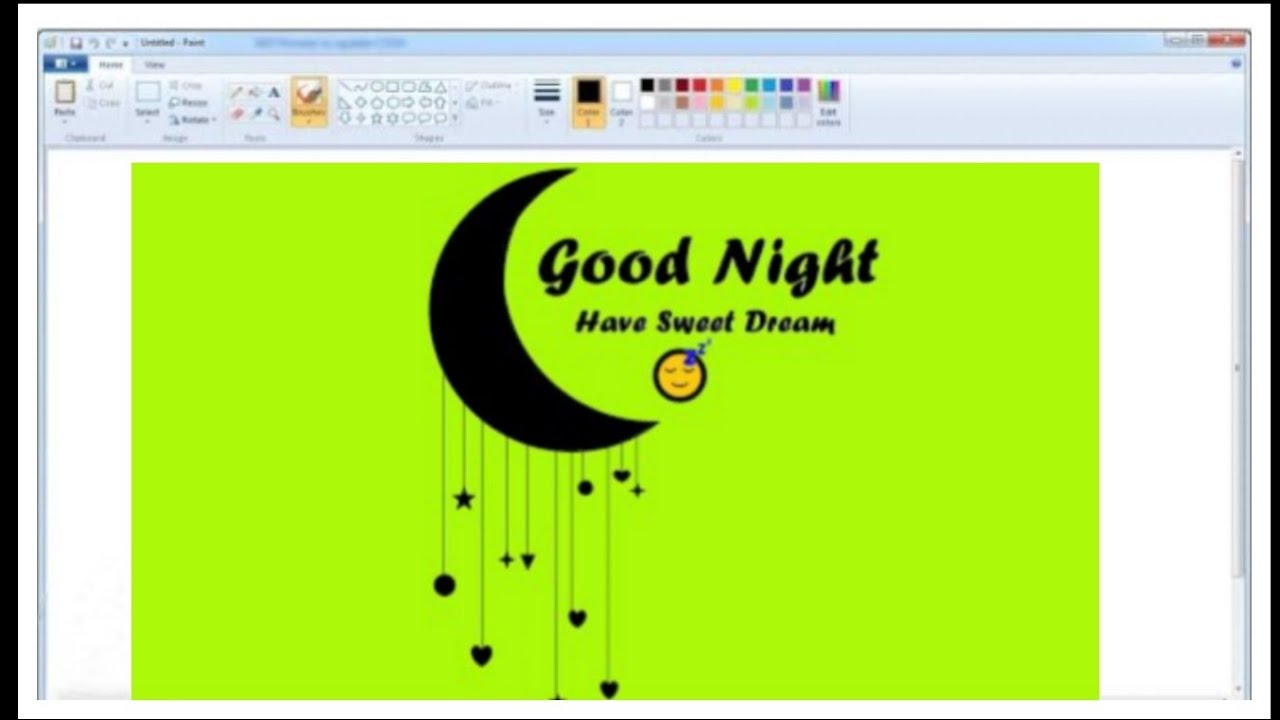 How to draw night drawing in ms paint। ms paint in computer scenery ...