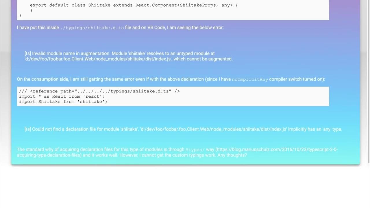 Typescript Custom Declaration Files For Untyped Npm Modules Youtube