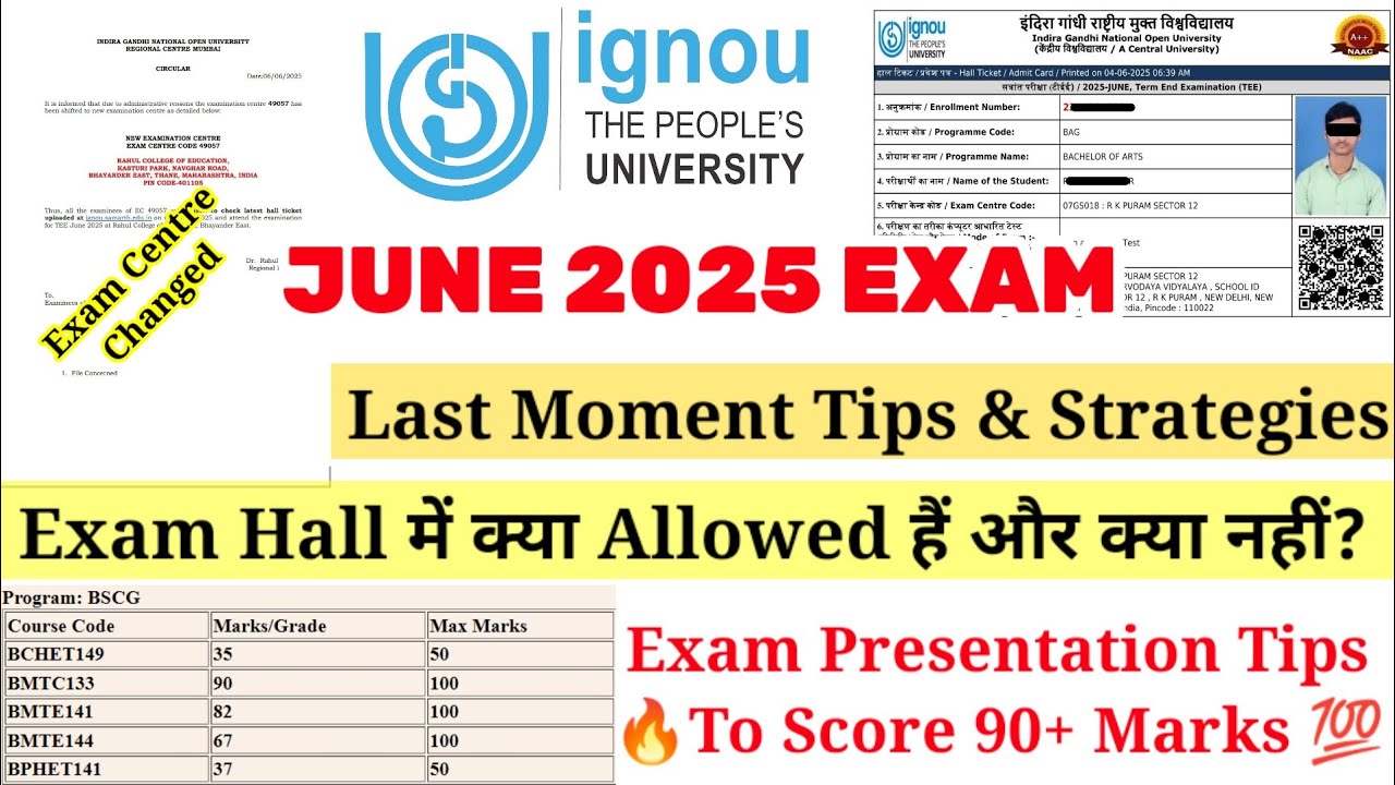 Ignou June 2025 Exam Last Minute Tips & Strategy 🔥 Presentation Tips to ...