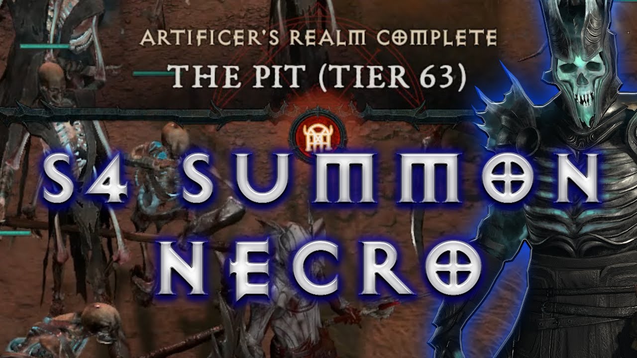 S4 (PTR) Summon Necro The Pit Tier 63 Clear (LVL 162) | Diablo 4 Necromancer Build #skulm - YouTube