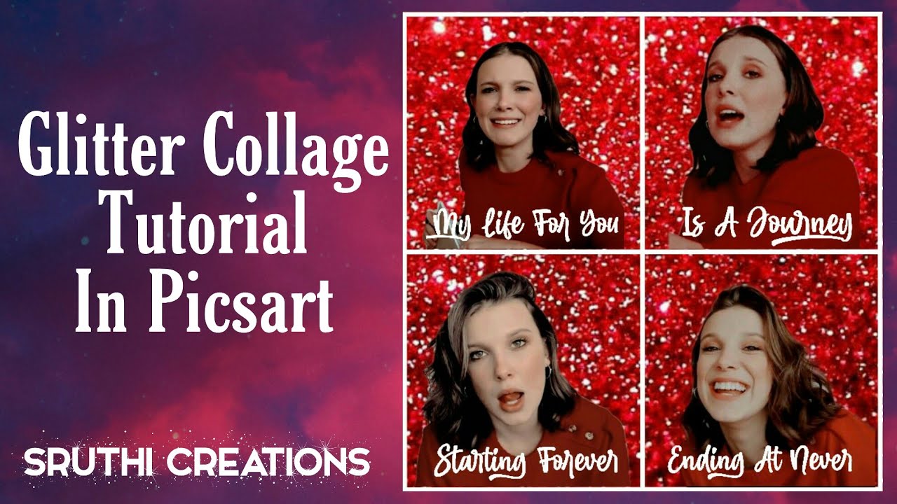 Glitter Collage Edit | Tutorial | Glitter Background | Sruthi creations ...