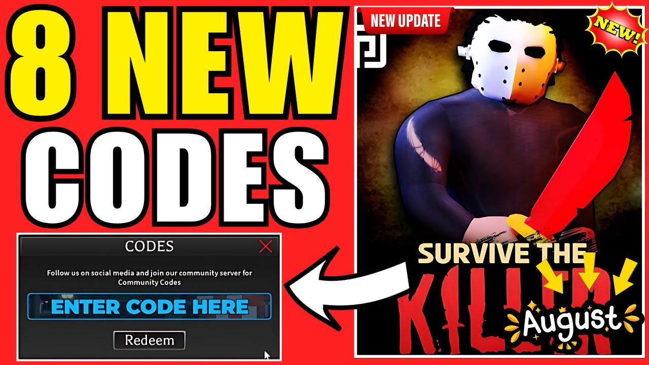 🌟AUGUST🆕CODES‼️ALL WORKING CODES FOR SURVIVE THE KILLER 2025 - ROBLOX ...