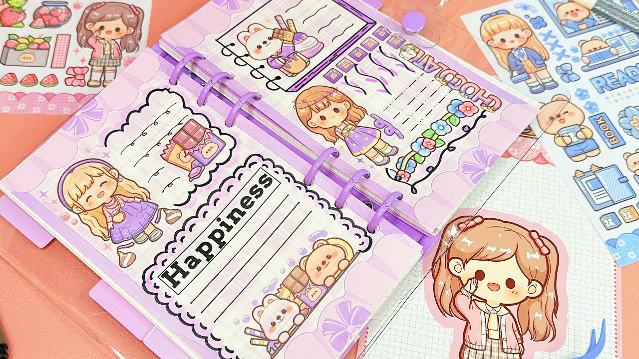stickers journaling 💜💜cute kawaii sticker🌈 Immersive ASMR bullet ...
