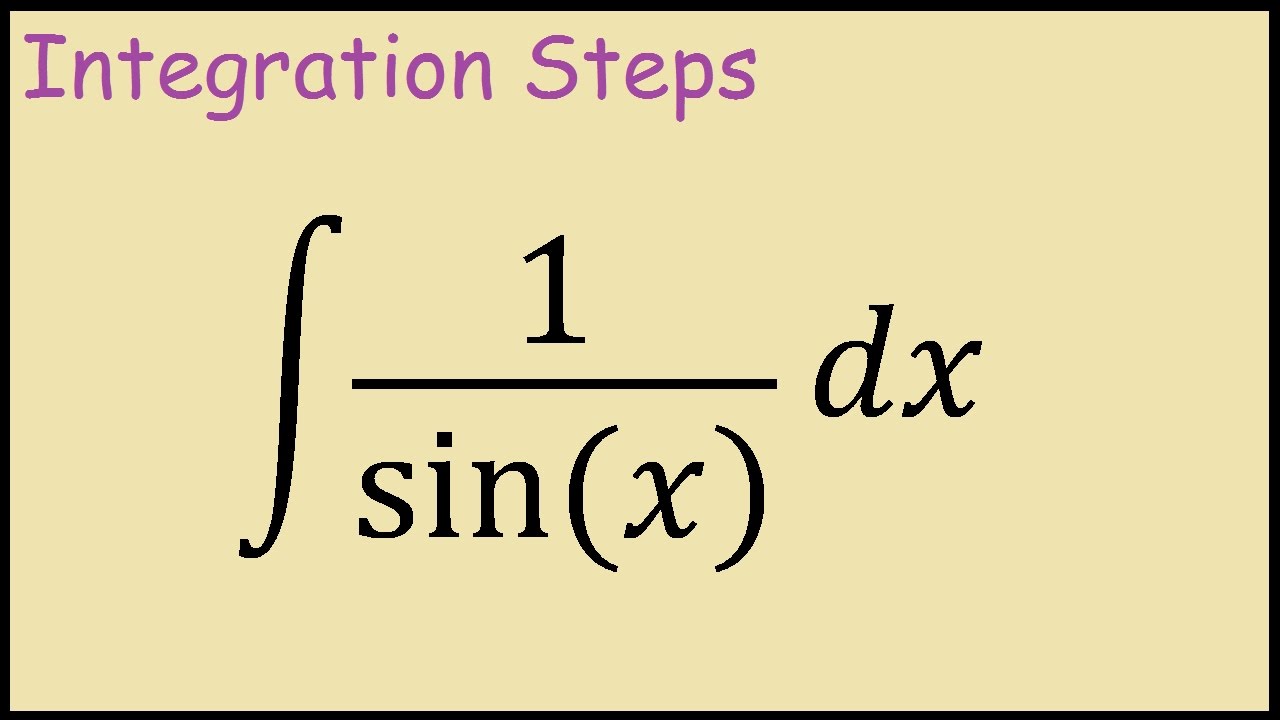 How To Integrate 1 sinx YouTube