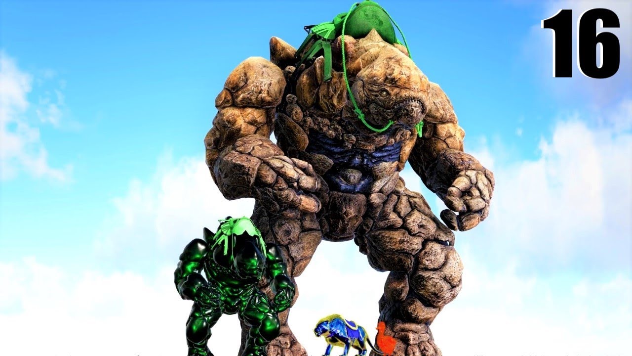COLOSSUS RUBBLE GOLEM & NEW UNIQUE DINOS! ARK OMEGA MODDED ARK ...