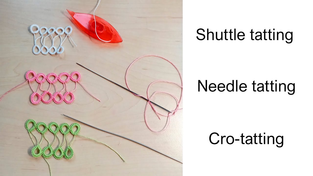 🧵 Tatting bare thread — shuttle, needle, cro-tatting # ...