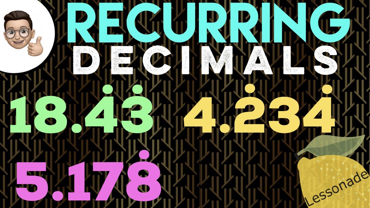 Understand thoroughly What are Recurring Decimal Numbers - YouTube