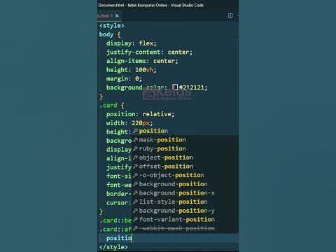 Membuat Card Hover dengan HTML dan CSS #cssproperty #htmlcss #kelaskomputeronline - YouTube